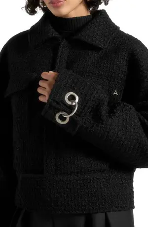 Manière De Voir Boxy Tweed Jacket With Cuff Detail