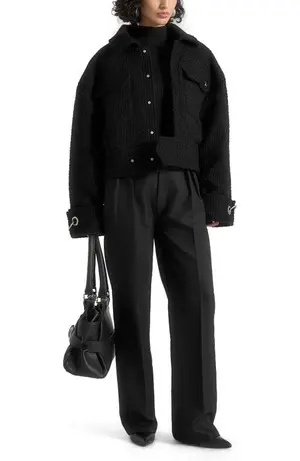 Manière De Voir Boxy Tweed Jacket With Cuff Detail
