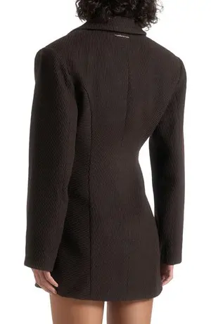 Manière De Voir Oversized Wool Asymmetric Blazer Dress