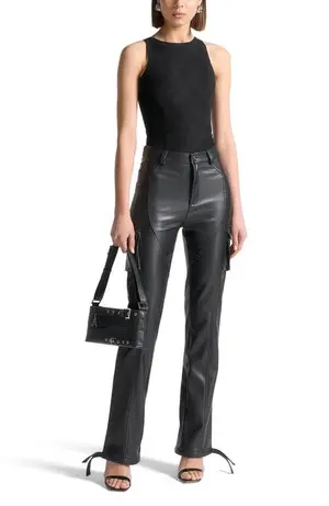 MANIÈRE DE VOIR Adele Suede Racer Neck Bodysuit