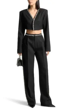 Manière De Voir Embellished Cropped Blazer