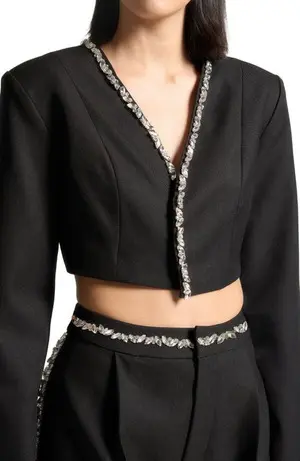 Manière De Voir Embellished Cropped Blazer