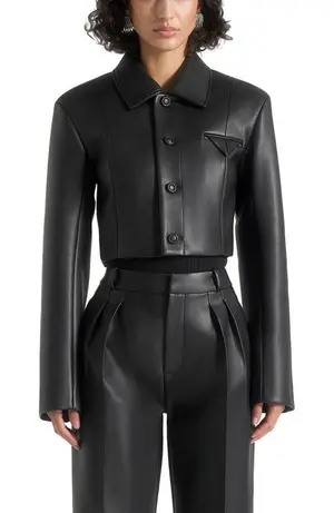 Manière De Voir Ania Wide Shoulder Jacket - Black