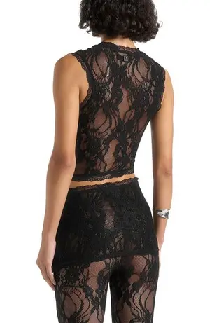 Manière De Voir Eugenie Lace Asymmetric Top - Black