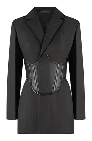 Manière De Voir Tailored Blazer Dress With Reversible Corset