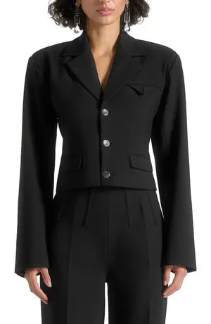 Manière De Voir Prisca Tailored Cropped Blazer - Black