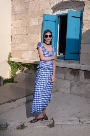 UNTITLED IN MOTION Alma Voluminous Plaid Maxi Skirt