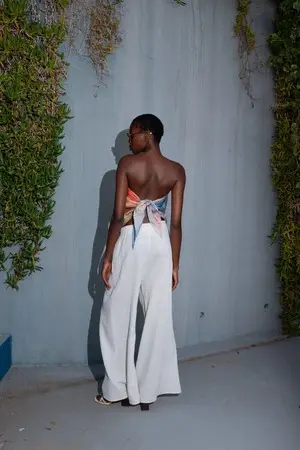 UNTITLED IN MOTION Poma Strapless Printed Top