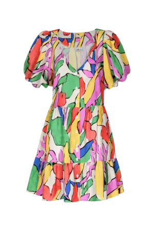 UNTITLED IN MOTION Lulani Puff-sleeve Floral Mini Dress