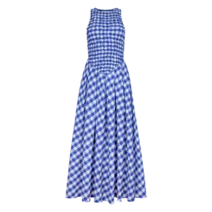 UNTITLED IN MOTION Annah Ruched Plaid Midi Dress
