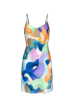 UNTITLED IN MOTION Vision Bias-cut Printed Slip Mini Dress - Forma