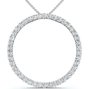BLISS DIAMOND 1ct Tw Lab Grown Diamond Circle Pendant Necklace - Silver