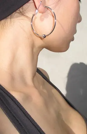 RIMOR JEWELRY Xxl Pierced Hoop Earrings