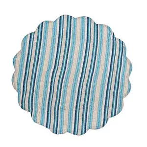 C&F HOME Bailey 100% Cotton Round Single Quilted Placemat 17"