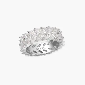 RACHELMENT Marquise Eternity Band Ring - Silver