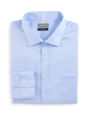 Michael Kors Big & Tall Tonal Print Dress Shirt Light Blue
