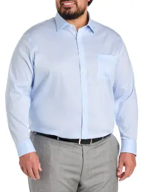 Michael Kors Big & Tall Tonal Print Dress Shirt - Light Blue