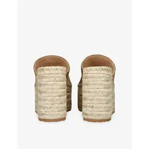 GIANVITO ROSSI Logo-embellished Suede Platform Wedges - Camel