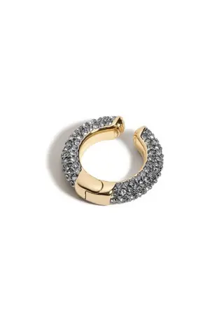 Demarson Lili Pavé Hoop Ear Cuff - Gold/pave