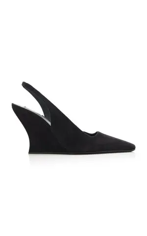 Alaïa Wave Suede Slingback Pumps - Black