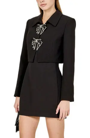 Endless Rose Rhinestone Bow Cropped Jacket