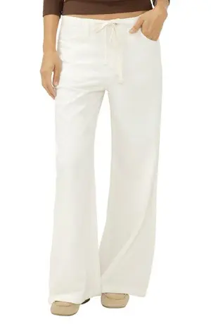 SILVER JEANS CO. Beach Wide-leg Drawstring Jeans - Ecru