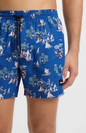 BOSS Piranha Swim Trunks - Blue
