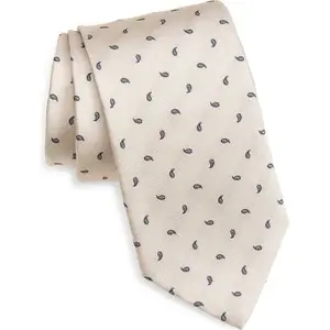 BOSS Paisley Silk Jacquard Tie - White