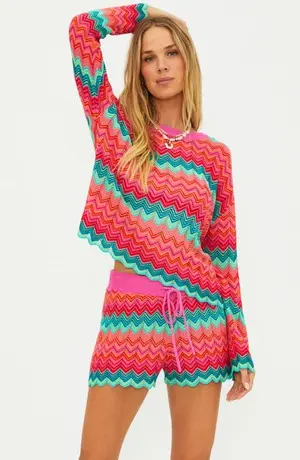 Beach Riot Beach Cover-up Sweater - Passion