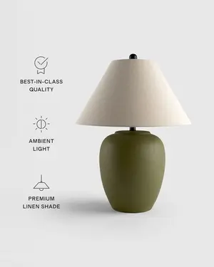Quince Heritage Ceramic Table Lamp - Olive