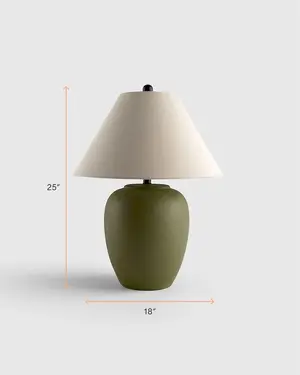 Quince Heritage Ceramic Table Lamp - Olive