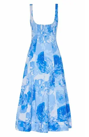 MILLY Nia Print Sleeveless Midi Dress