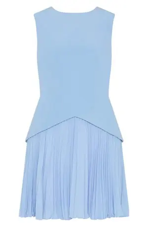 MILLY Haddy Pleated Mini Dress - Blue