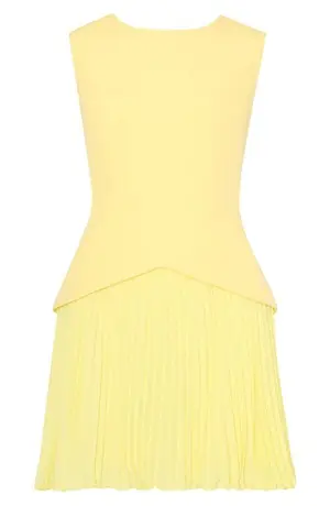 MILLY Haddy Pleated Mini Dress - Yellow