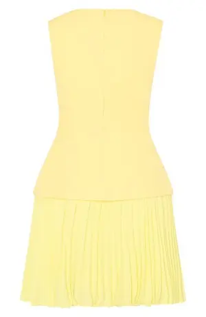 MILLY Haddy Pleated Mini Dress - Yellow