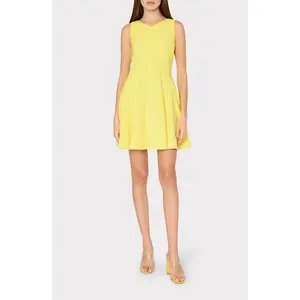 MILLY Sleeveless Fit & Flare Mini Dress - Yellow