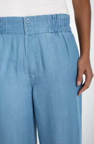 LIVERPOOL Cinch Waist Wide Leg Denim Pants