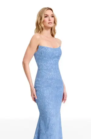 Dress The Population Murphy Strapless Gown - Sky