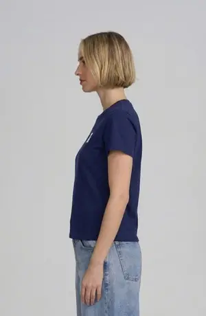 ELLE COLLECTION Logo Appliqué Tee - Navy