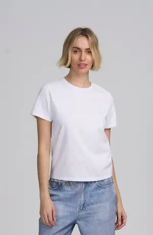 ELLE COLLECTION Logo Appliqué Tee - White