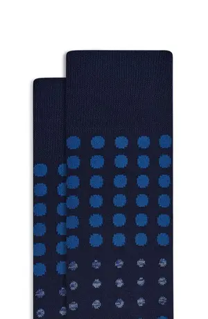 Bugatchi Polka Dot Mercerized Cotton Blend Dress Socks - Navy