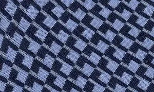 Bugatchi Check Mercerized Cotton Blend Dress Socks - Navy
