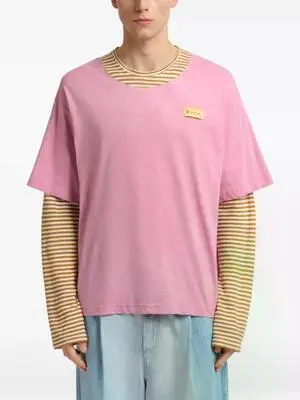 Marni Layered Cotton T-shirt - Pink