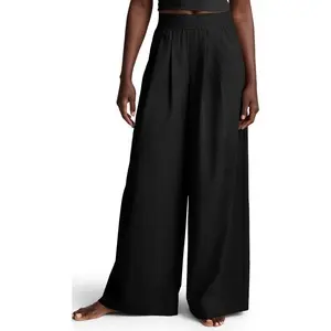 Beyond Yoga Pleated Wide-leg Trousers - Black