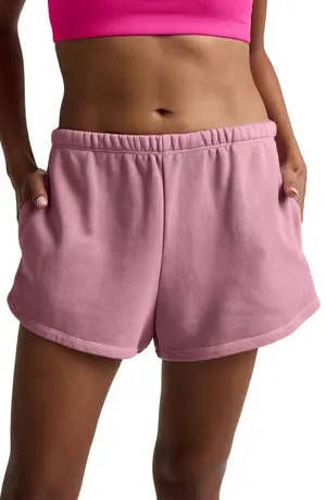 Beyond Yoga Cotton-blend Sweat Shorts - Washed Rich Raspberry
