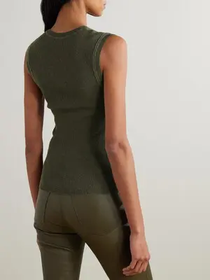 JOSEPH Alaou Ribbed Tencel™ Lyocell-blend Tank - Green