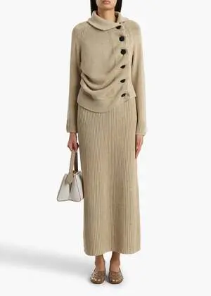 Khaite Lorrai Silk-cotton Cardigan - Beige