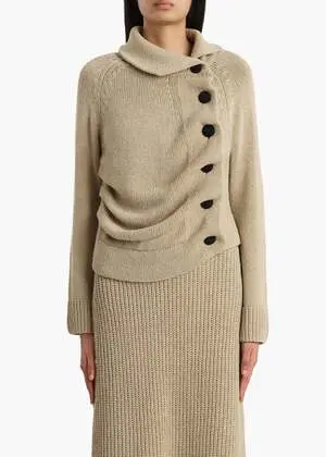 Khaite Lorrai Silk-cotton Cardigan - Beige