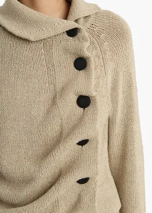 Khaite Lorrai Silk-cotton Cardigan - Beige