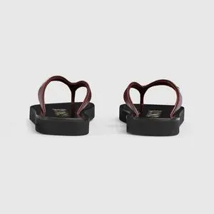 Gucci Leather Thong Sandal With Double G - Brown